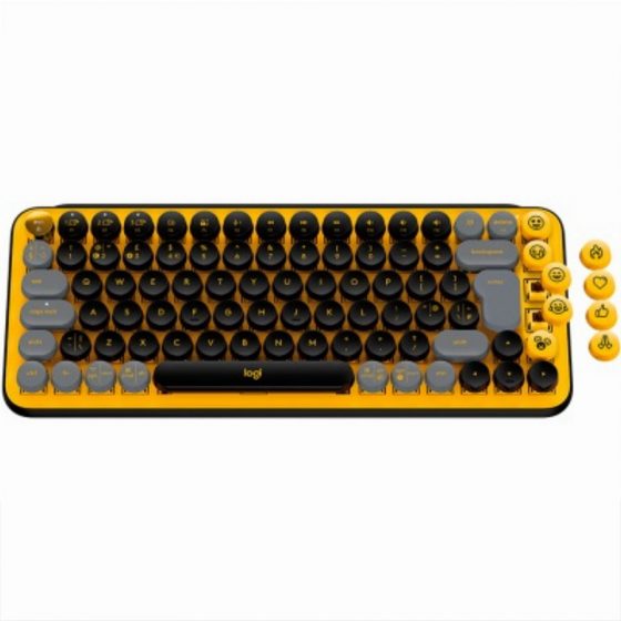 Logitech POP Keys Wireless Mechanical Emoji Keyboard - Yellow - Setra