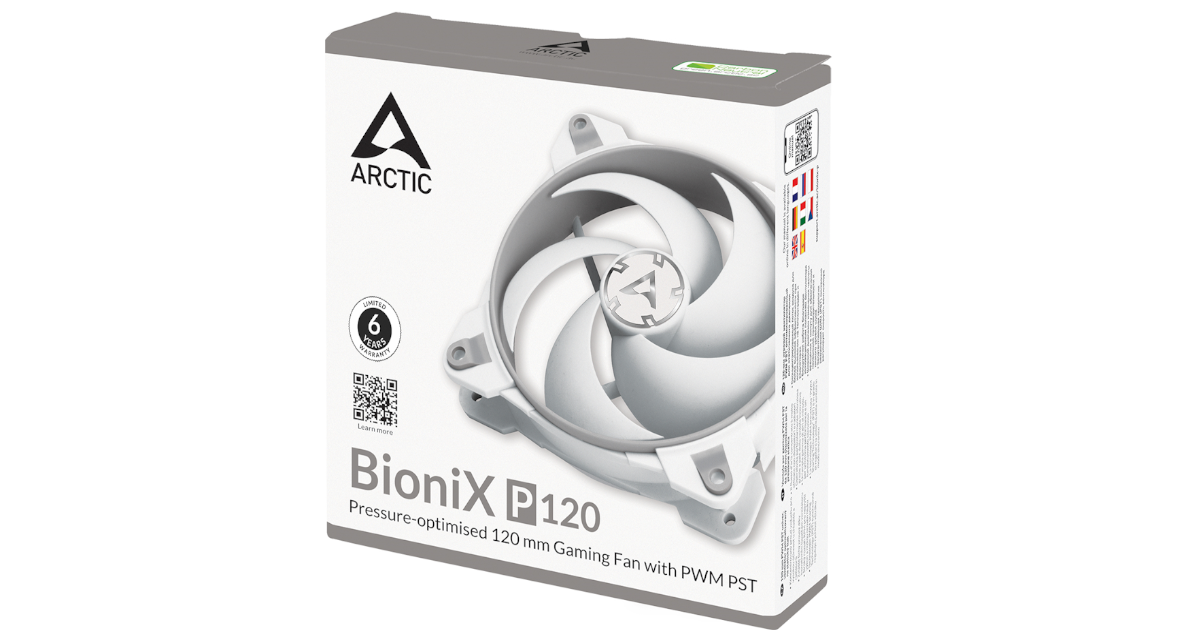 COOLER CASE FAN 120mm ARCTIC BIONIX P120 PWM PST 2100 RPM WHITE ...