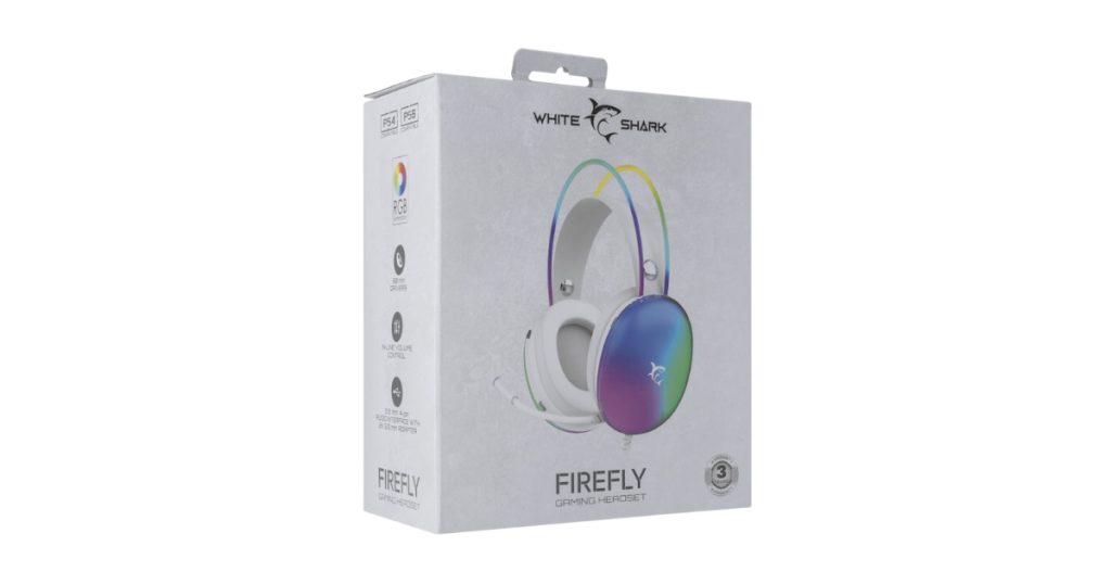White Shark Firefly Gaming Headphones - White - Setra
